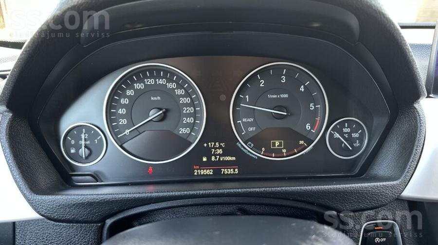 Black BMW 330 2014 in Rezekne, with an engine capacity of 3.00 L and mileage of 220 thousand km for 9750 €, photo 17 on AUTOMOTO.COM.LV