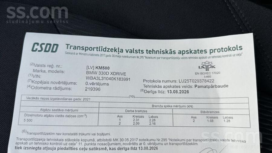 Black BMW 330 2014 in Rezekne, with an engine capacity of 3.00 L and mileage of 220 thousand km for 9750 €, photo 20 on AUTOMOTO.COM.LV