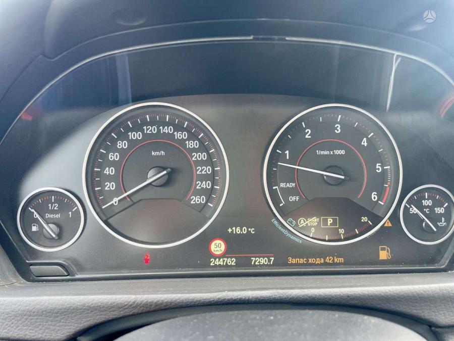 Black BMW 330 2014 in Vilnius, with an engine capacity of 2.99 L and mileage of 245 thousand km for 8990 €, photo 16 on AUTOMOTO.COM.LV