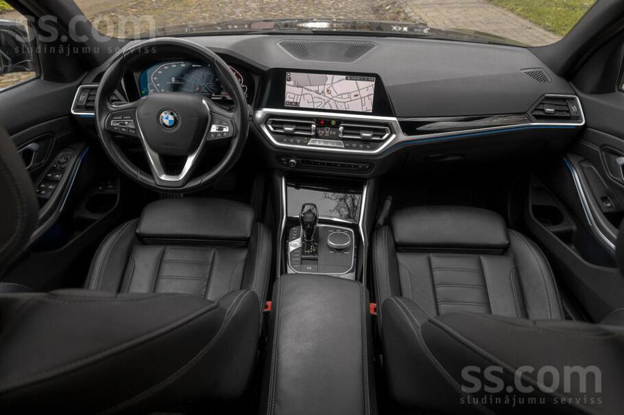 Black BMW 330 2021 in Jelgava, with an engine capacity of 2.00 L and mileage of 205 thousand km for 20900 €, photo 8 on AUTOMOTO.COM.LV