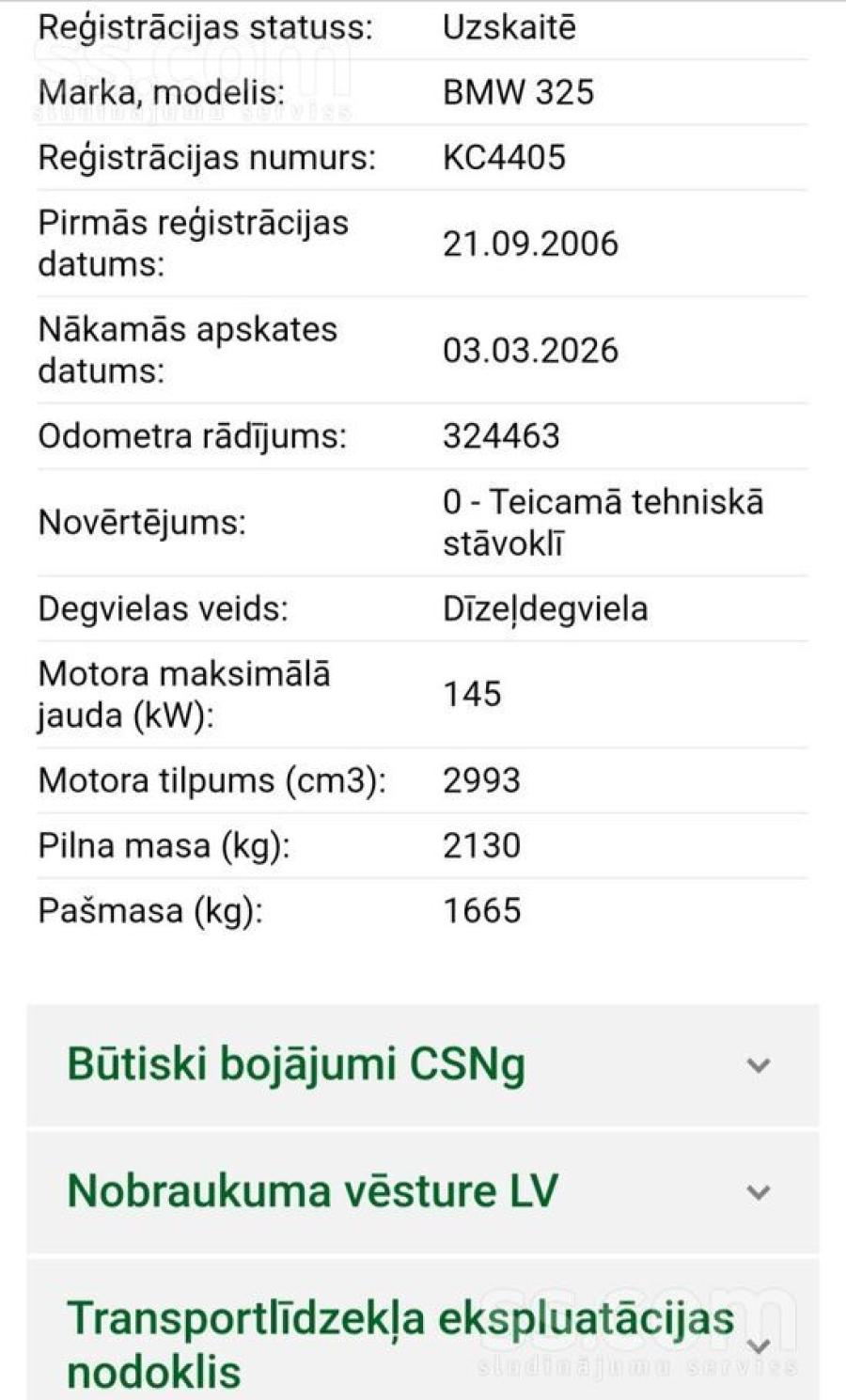 Zils BMW 330 2006 Rīga, ar dzinēja tilpumu 3.00 L un nobraukumu 327 tūkst. km par 3700 €, foto 13 vietnē AUTOMOTO.COM.LV