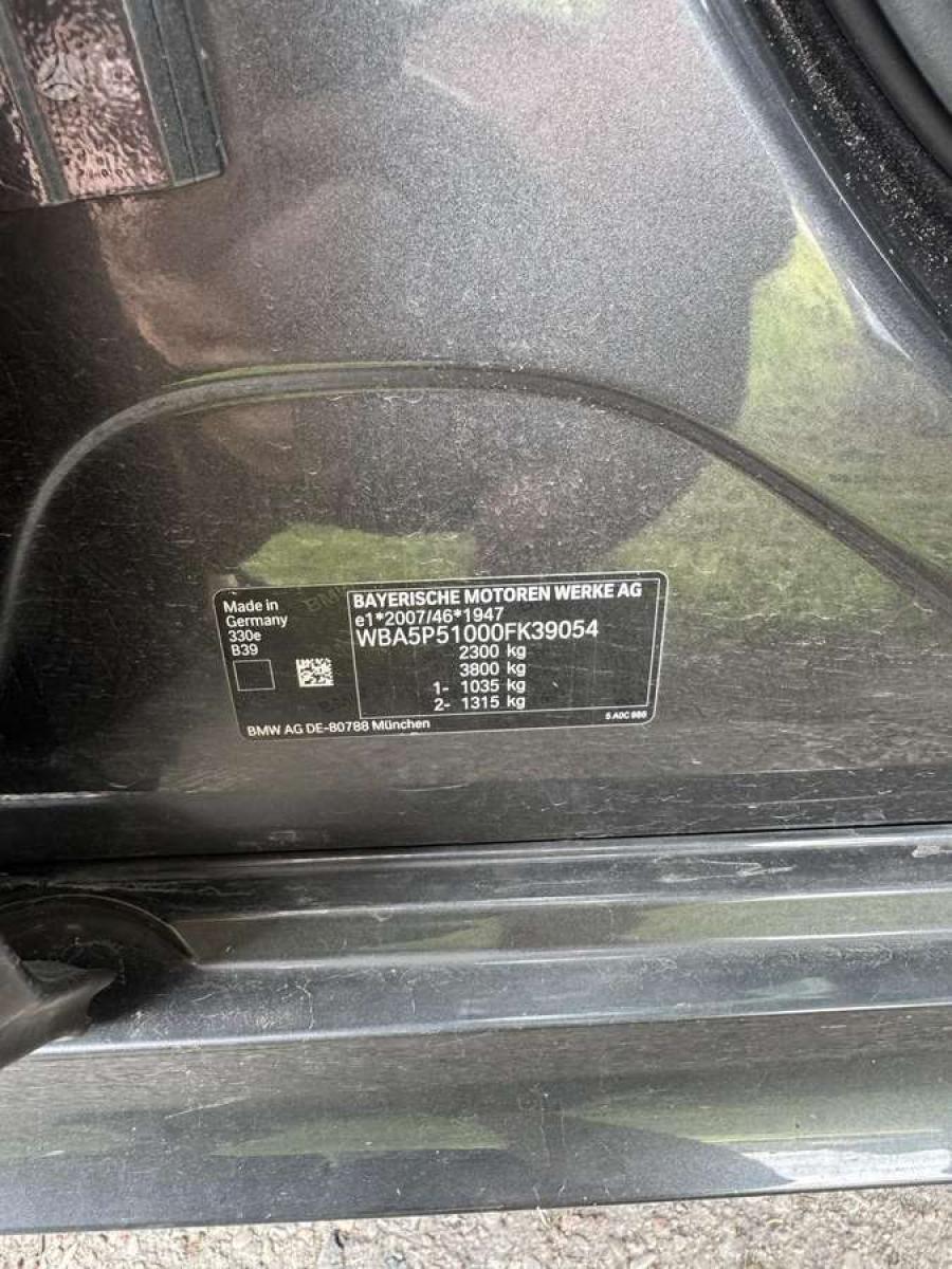 Grey BMW 330 2020 in Kazlu Ruda, with an engine capacity of 2.00 L and mileage of 117 thousand km for 11100 €, photo 11 on AUTOMOTO.COM.LV