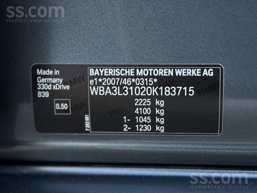 Pelēks BMW 330 2014 Jūrmala, ar dzinēja tilpumu 3.00 L un nobraukumu 0 tūkst. km par 9800 €, foto 24 vietnē AUTOMOTO.COM.LV