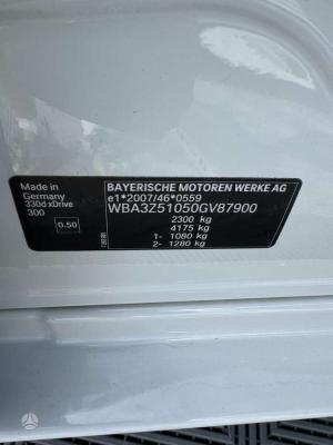 Balts BMW 330 2016 Kauņa, ar dzinēja tilpumu 2.99 L un nobraukumu 260 tūkst. km par 12499 €, foto 16 vietnē AUTOMOTO.COM.LV