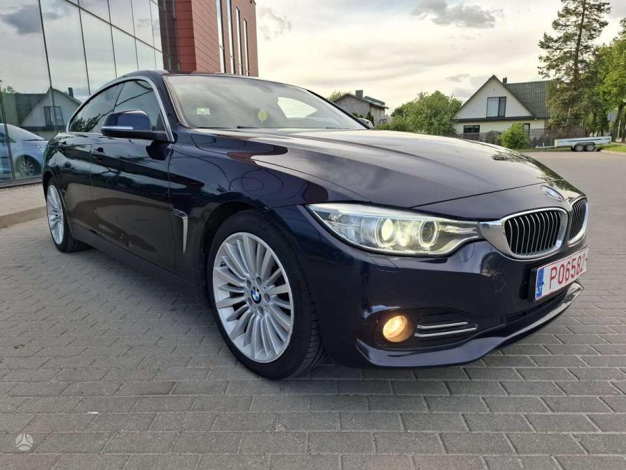 Blue BMW 418 Gran Coupe 2015 in Utena, with an engine capacity of 2.00 L and mileage of 244 thousand km for 10950 €, photo 7 on AUTOMOTO.COM.LV