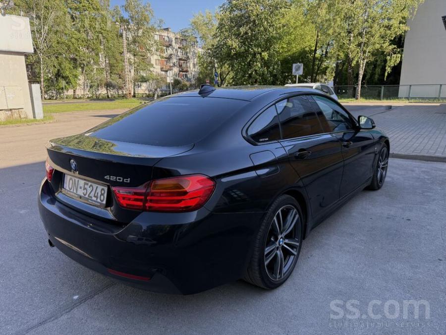Black BMW 420 2015 in Riga, with an engine capacity of 2.00 L and mileage of 129 thousand km for 14700 €, photo 5 on AUTOMOTO.COM.LV