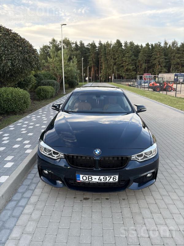 Blue BMW 420 2015 in Riga, with an engine capacity of 2.00 L and mileage of 187 thousand km for 17500 €, photo 1 on AUTOMOTO.COM.LV