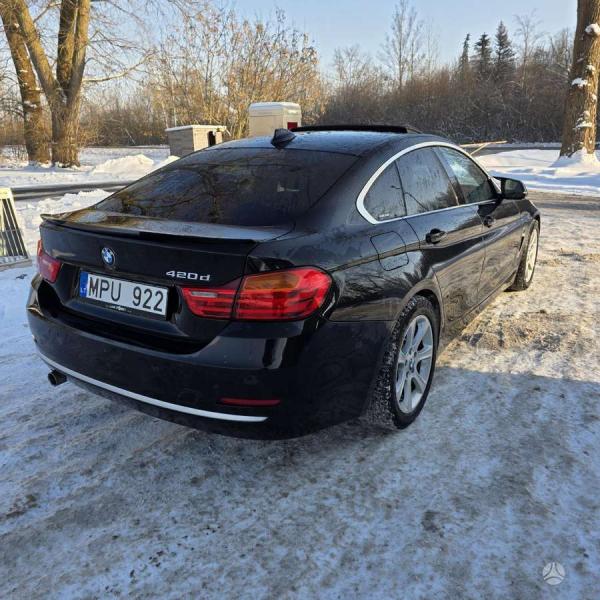 Black BMW 420 Gran Coupe 2015 in Jonava, with an engine capacity of 2.00 L and mileage of 340 thousand km for 9700 €, photo 4 on AUTOMOTO.COM.LV