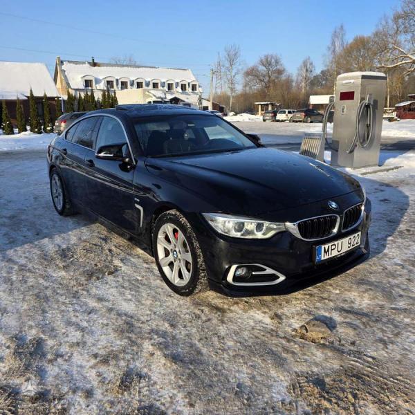 Black BMW 420 Gran Coupe 2015 in Jonava, with an engine capacity of 2.00 L and mileage of 340 thousand km for 9700 €, photo 6 on AUTOMOTO.COM.LV