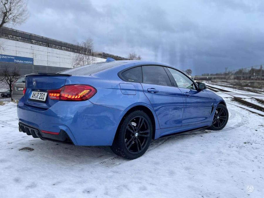 Blue BMW 420 Gran Coupe 2016 in Vilnius, with an engine capacity of 2.00 L and mileage of 193 thousand km for 15900 €, photo 4 on AUTOMOTO.COM.LV