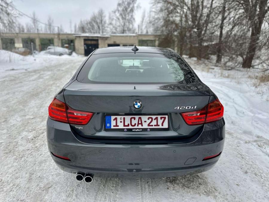 Pelēks BMW 420 Gran Coupe 2016 Šauļi, ar dzinēja tilpumu 2.00 L un nobraukumu 245 tūkst. km par 9850 €, foto 8 vietnē AUTOMOTO.COM.LV