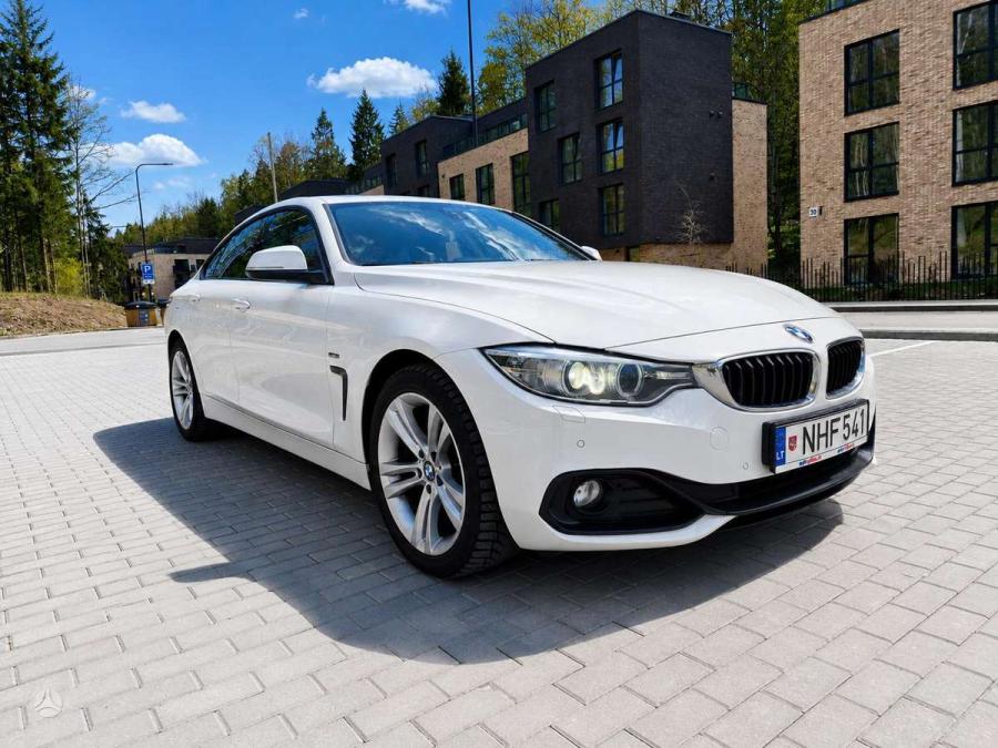 White BMW 420 Gran Coupe 2014 in Vilnius, with an engine capacity of 2.00 L and mileage of 265 thousand km for 11700 €, photo 5 on AUTOMOTO.COM.LV