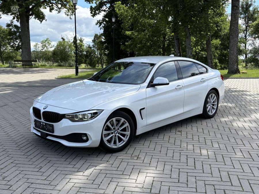 White BMW 420 Gran Coupe 2018 in Kaunas, with an engine capacity of 2.00 L and mileage of 216 thousand km for 15350 €, photo 1 on AUTOMOTO.COM.LV