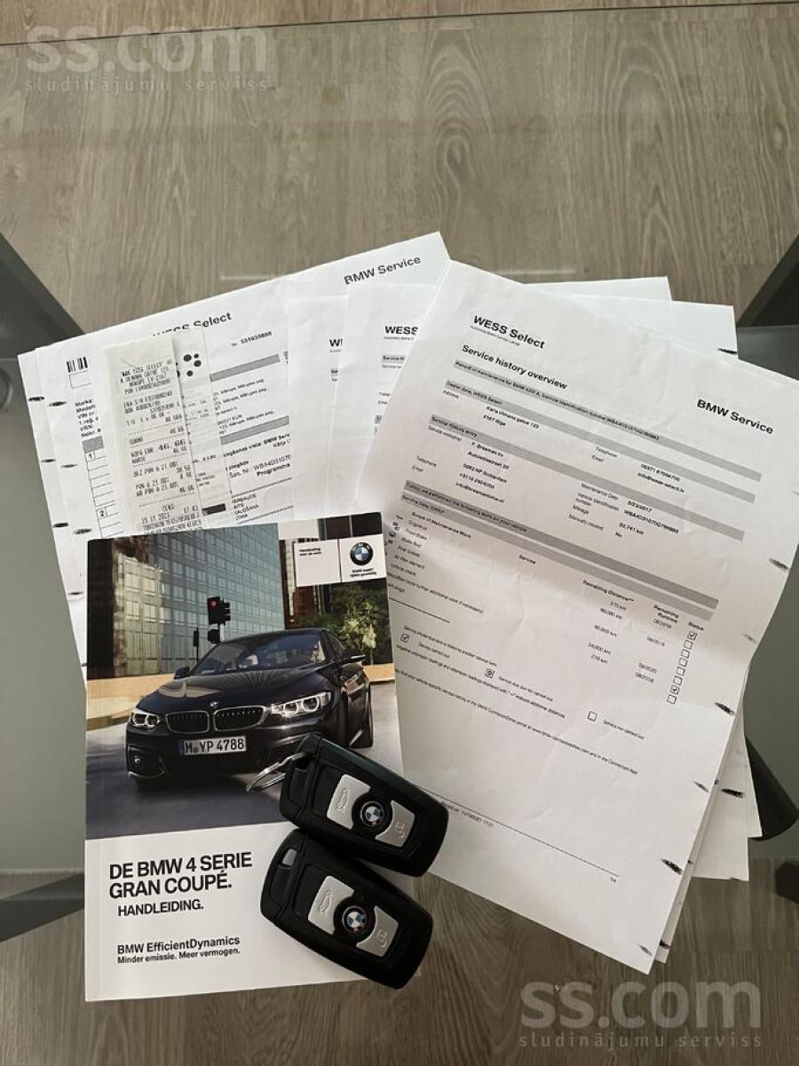 Pelēks BMW 420 2016 Daugavpils, ar dzinēja tilpumu 2.00 L un nobraukumu 218 tūkst. km par 14200 €, foto 21 vietnē AUTOMOTO.COM.LV