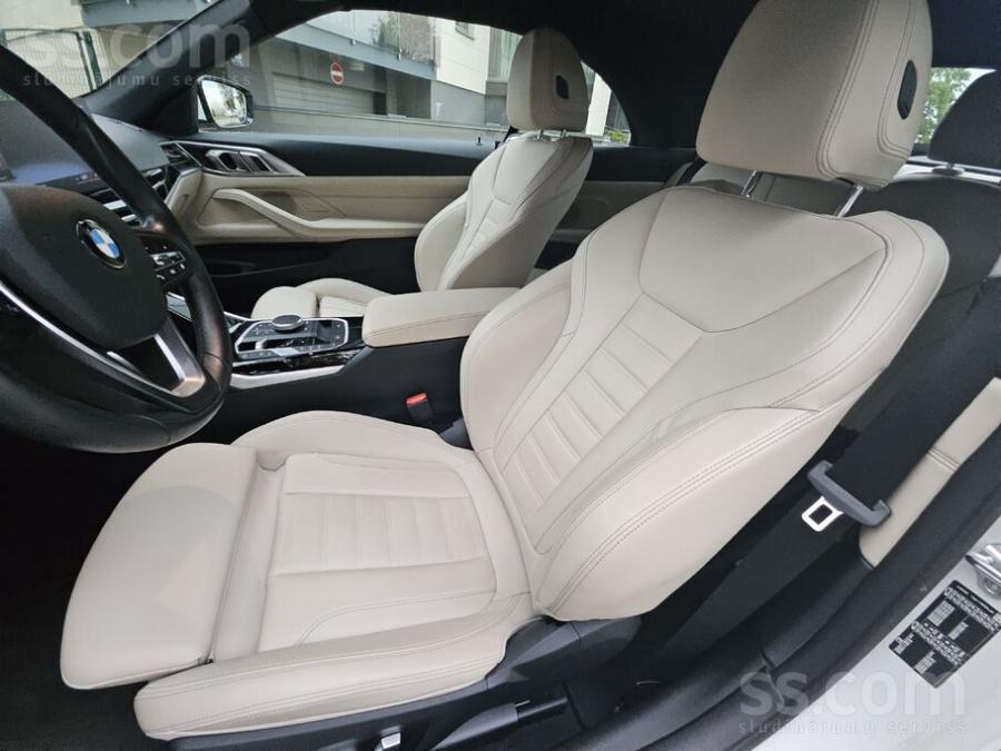 White BMW 420 2023 in Jurmala, with an engine capacity of 2.00 L and mileage of 34 thousand km for 39950 €, photo 25 on AUTOMOTO.COM.LV