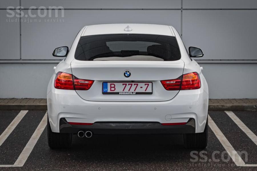 White BMW 420 2015 in Riga, with an engine capacity of 2.00 L and mileage of 209 thousand km for 17450 €, photo 6 on AUTOMOTO.COM.LV
