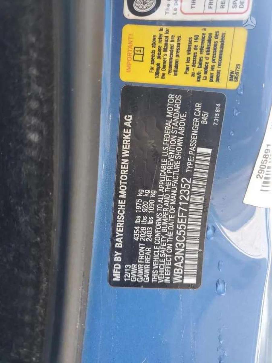 Blue BMW 428 2014 in Kaunas, with an engine capacity of 2.00 L and mileage of 252 thousand km for 6666 €, photo 12 on AUTOMOTO.COM.LV