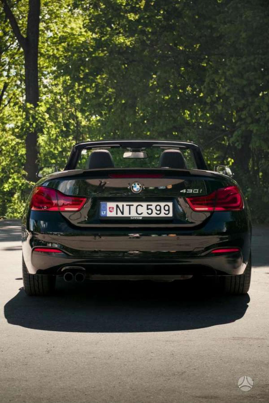Black BMW 430 2018 in Kaunas, with an engine capacity of 2.00 L and mileage of 162 thousand km for 18300 €, photo 5 on AUTOMOTO.COM.LV
