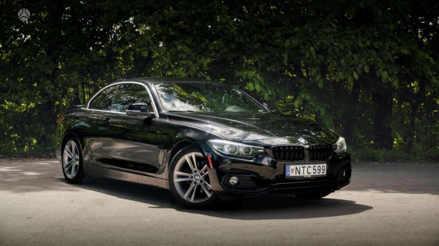 Black BMW 430 2018 in Kaunas, with an engine capacity of 2.00 L and mileage of 162 thousand km for 18300 €, photo 6 on AUTOMOTO.COM.LV