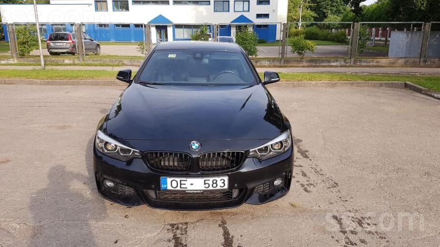 Black BMW 430 2018 in Riga, with an engine capacity of 2.00 L and mileage of 46 thousand km for 32000 €, photo 1 on AUTOMOTO.COM.LV