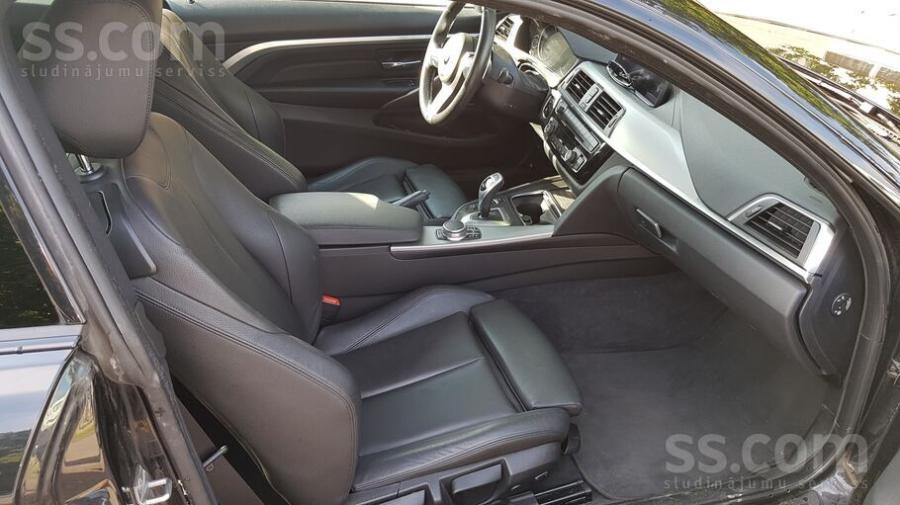 Black BMW 430 2018 in Riga, with an engine capacity of 2.00 L and mileage of 46 thousand km for 32000 €, photo 13 on AUTOMOTO.COM.LV
