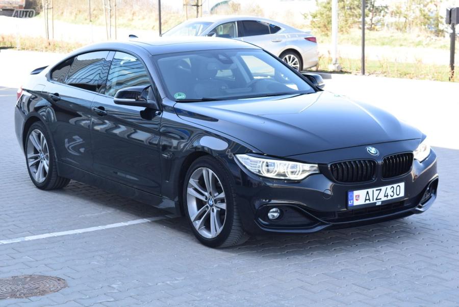 Black BMW 430 Gran Coupe 2015 in Vilnius, with an engine capacity of 3.00 L and mileage of 249 thousand km for 14350 €, photo 4 on AUTOMOTO.COM.LV