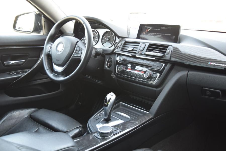 Black BMW 430 Gran Coupe 2015 in Vilnius, with an engine capacity of 3.00 L and mileage of 249 thousand km for 14350 €, photo 14 on AUTOMOTO.COM.LV