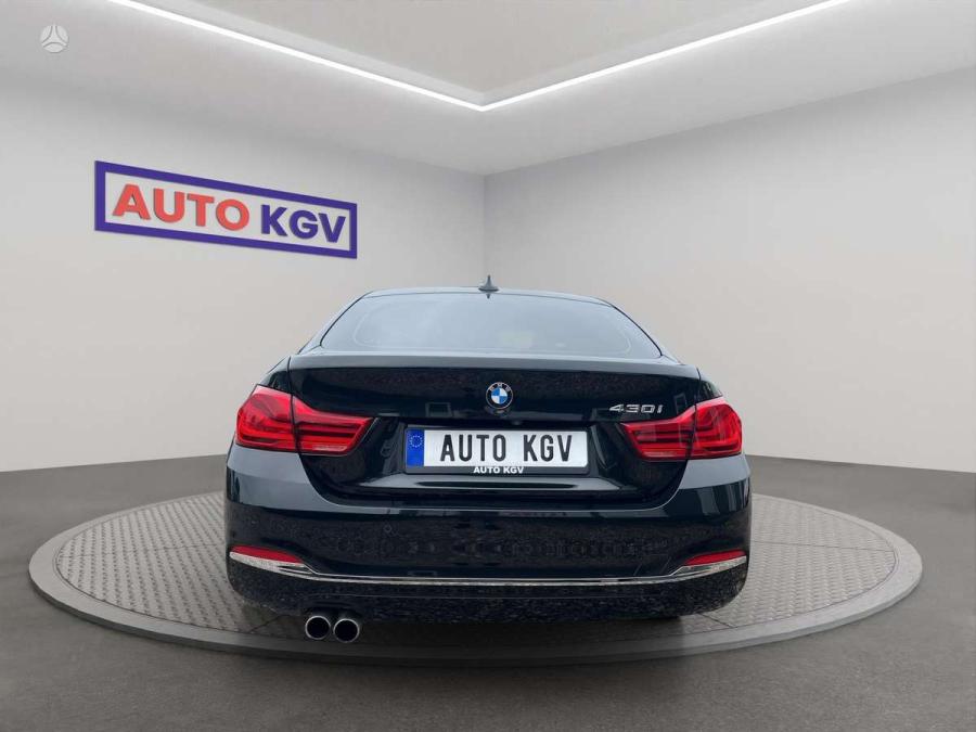 Black BMW 430 Gran Coupe 2019 in Kaunas, with an engine capacity of 2.00 L and mileage of 169 thousand km for 19699 €, photo 5 on AUTOMOTO.COM.LV
