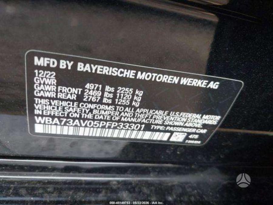 Black BMW 430 Gran Coupe 2023 in Klaipeda, with an engine capacity of 0.00 L and mileage of 36 thousand km for 14400 €, photo 10 on AUTOMOTO.COM.LV