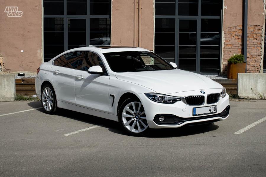 White BMW 430 Gran Coupe 2018 in Kaunas, with an engine capacity of 2.00 L and mileage of 166 thousand km for 17800 €, photo 4 on AUTOMOTO.COM.LV