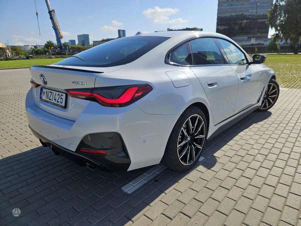White BMW 430 Gran Coupe 2024 in Vilnius, with an engine capacity of 2.00 L and mileage of 26 thousand km for 40700 €, photo 5 on AUTOMOTO.COM.LV