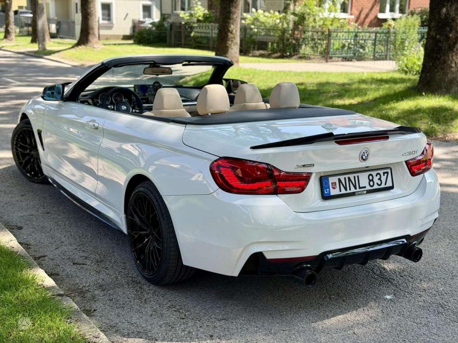 White BMW 430 2017 in Vilnius, with an engine capacity of 2.00 L and mileage of 100 thousand km for 19950 €, photo 7 on AUTOMOTO.COM.LV