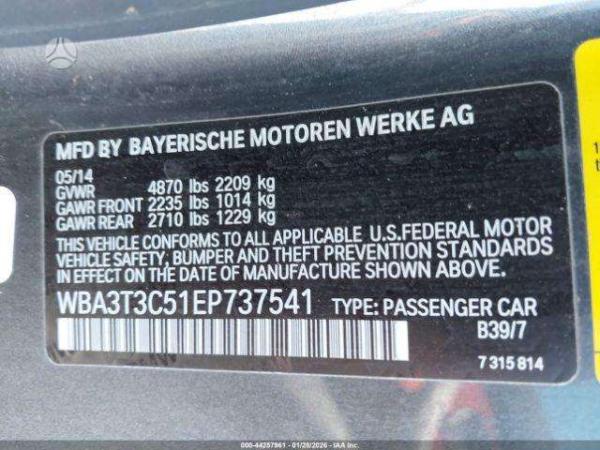 Черный БМВ 435 2014 в Клайпеда, объемом двигателя 3.00 л и пробегом 1 тыс. км за 3425 €, фото 9 на AUTOMOTO.COM.LV