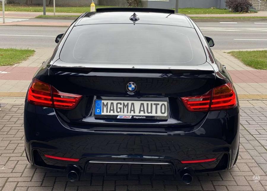 Black BMW 435 Gran Coupe 2014 in Marijampole, with an engine capacity of 2.99 L and mileage of 240 thousand km for 15850 €, photo 14 on AUTOMOTO.COM.LV