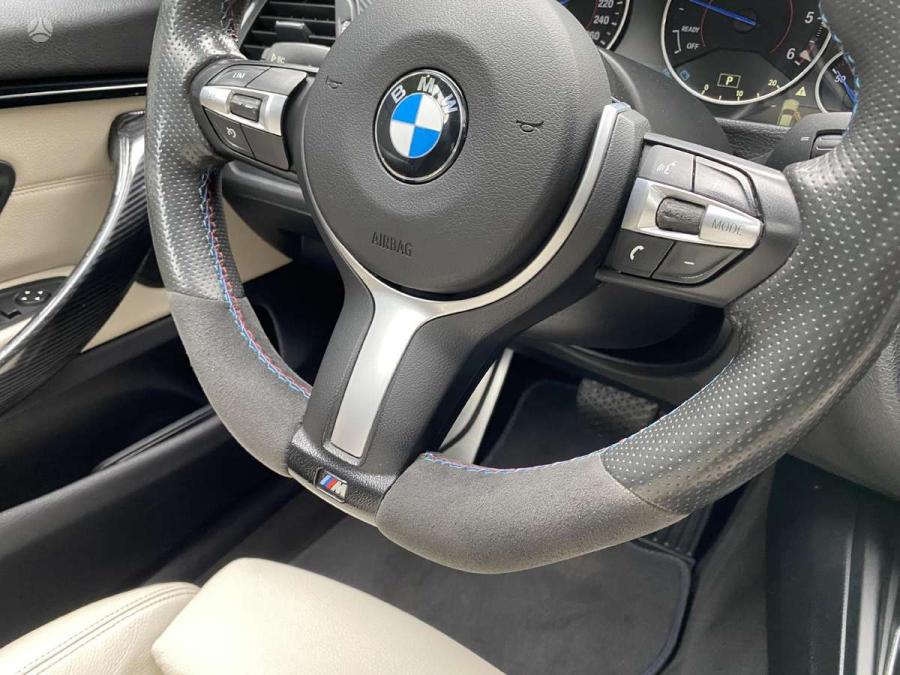 Black BMW 435 Gran Coupe 2014 in Marijampole, with an engine capacity of 2.99 L and mileage of 240 thousand km for 15850 €, photo 23 on AUTOMOTO.COM.LV