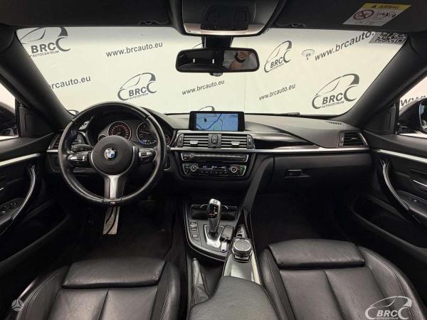 Black BMW 435 Gran Coupe 2016 in Vilnius, with an engine capacity of 2.99 L and mileage of 216 thousand km for 14900 €, photo 4 on AUTOMOTO.COM.LV