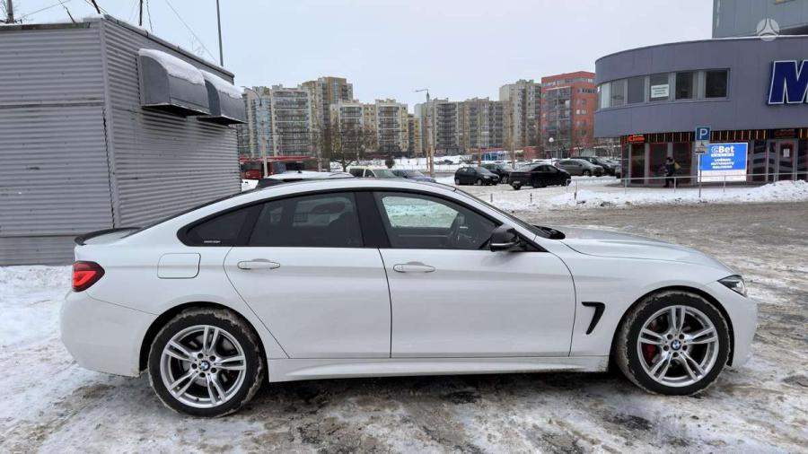 White BMW 435 Gran Coupe 2015 in Vilnius, with an engine capacity of 2.98 L and mileage of 149 thousand km for 16999 €, photo 4 on AUTOMOTO.COM.LV