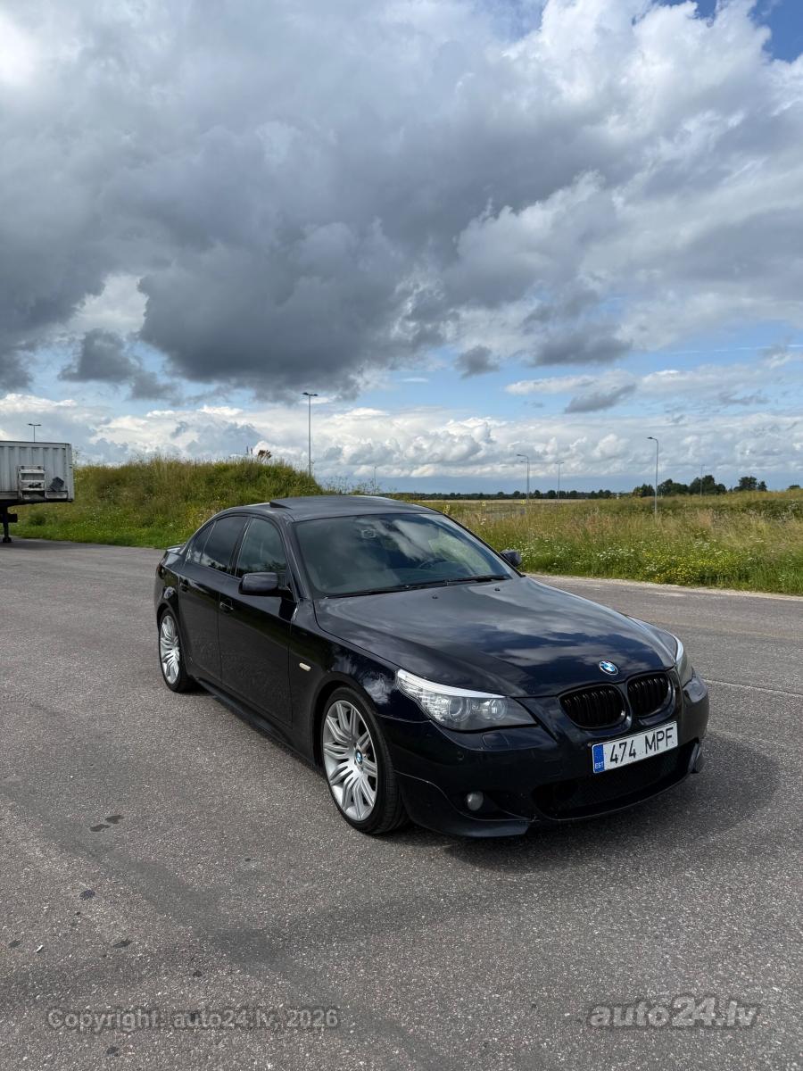 Black BMW 5 Series 2008 in Tallinn, with an engine capacity of 3.00 L and mileage of 370 thousand km for 7500 €, photo 1 on AUTOMOTO.COM.LV