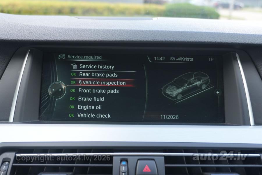 Black BMW 5 Series 2014 in Riga, with an engine capacity of 2.00 L and mileage of 275 thousand km for 11490 €, photo 19 on AUTOMOTO.COM.LV