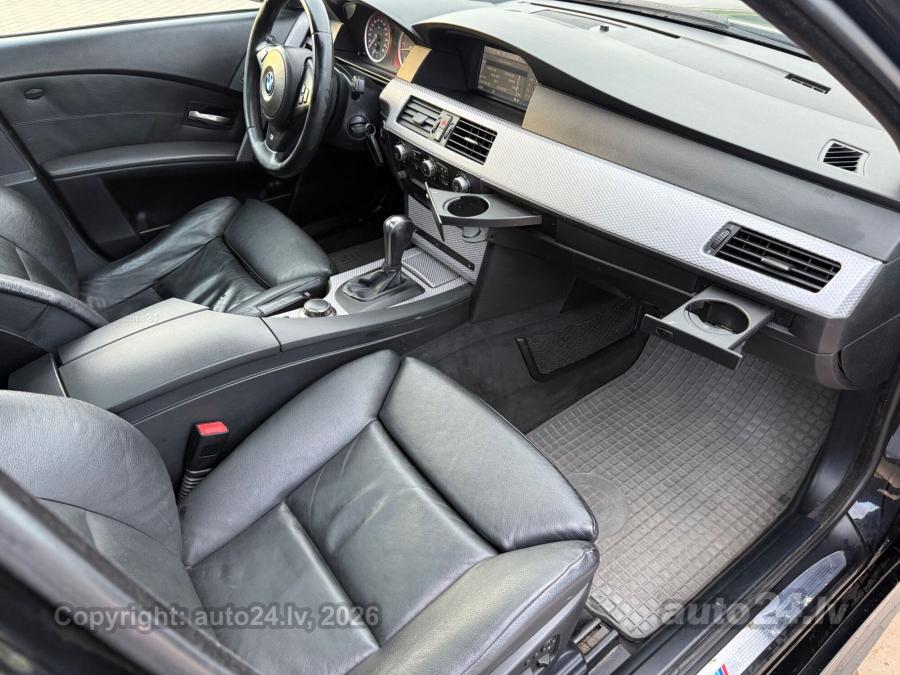 Black BMW 5 Series 2007 in Tartu, with an engine capacity of 3.00 L and mileage of 423 thousand km for 4999 €, photo 19 on AUTOMOTO.COM.LV