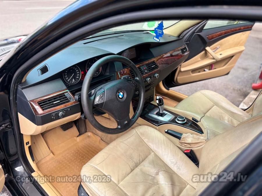 Black BMW 5 Series 2007 in Jogeva, with an engine capacity of 3.00 L and mileage of 0 thousand km for 3500 €, photo 8 on AUTOMOTO.COM.LV