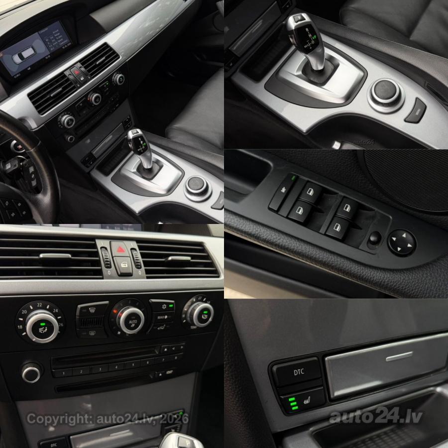 Black BMW 5 Series 2008 in Viljandi, with an engine capacity of 3.00 L and mileage of 355 thousand km for 5990 €, photo 13 on AUTOMOTO.COM.LV