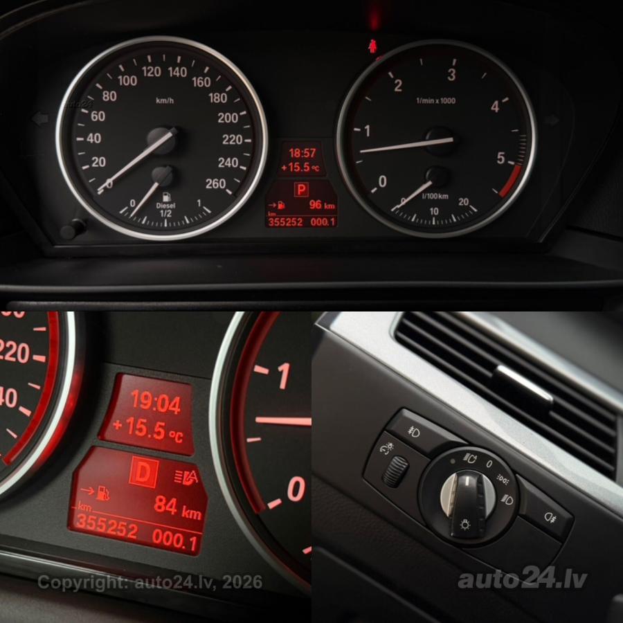 Black BMW 5 Series 2008 in Viljandi, with an engine capacity of 3.00 L and mileage of 355 thousand km for 5990 €, photo 14 on AUTOMOTO.COM.LV