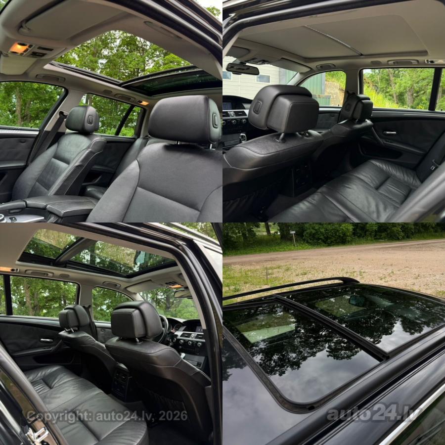 Black BMW 5 Series 2008 in Viljandi, with an engine capacity of 3.00 L and mileage of 355 thousand km for 5990 €, photo 19 on AUTOMOTO.COM.LV