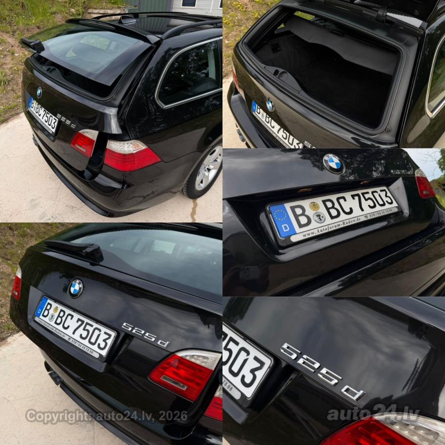 Black BMW 5 Series 2008 in Viljandi, with an engine capacity of 3.00 L and mileage of 355 thousand km for 5990 €, photo 22 on AUTOMOTO.COM.LV
