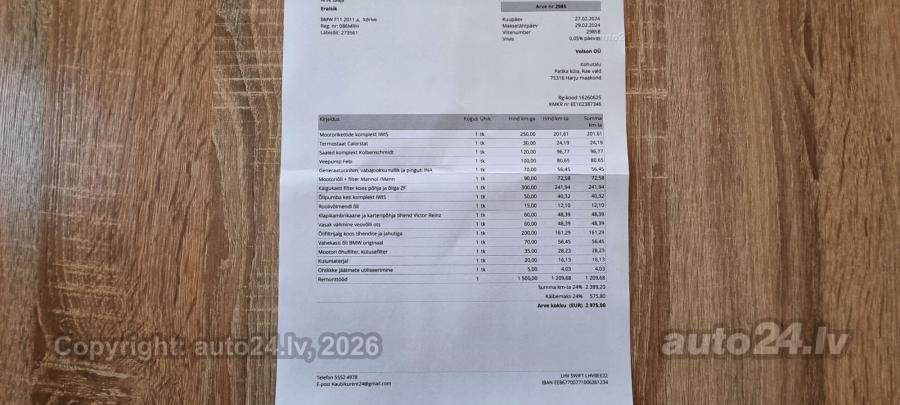 Черный БМВ 5 Серия 2011 в Таллин, объемом двигателя 3.00 л и пробегом 317 тыс. км за 9290 €, фото 5 на AUTOMOTO.COM.LV