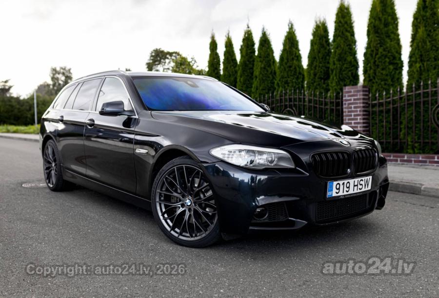 Black BMW 5 Series 2013 in Tallinn, with an engine capacity of 3.00 L and mileage of 345 thousand km for 9800 €, photo 1 on AUTOMOTO.COM.LV