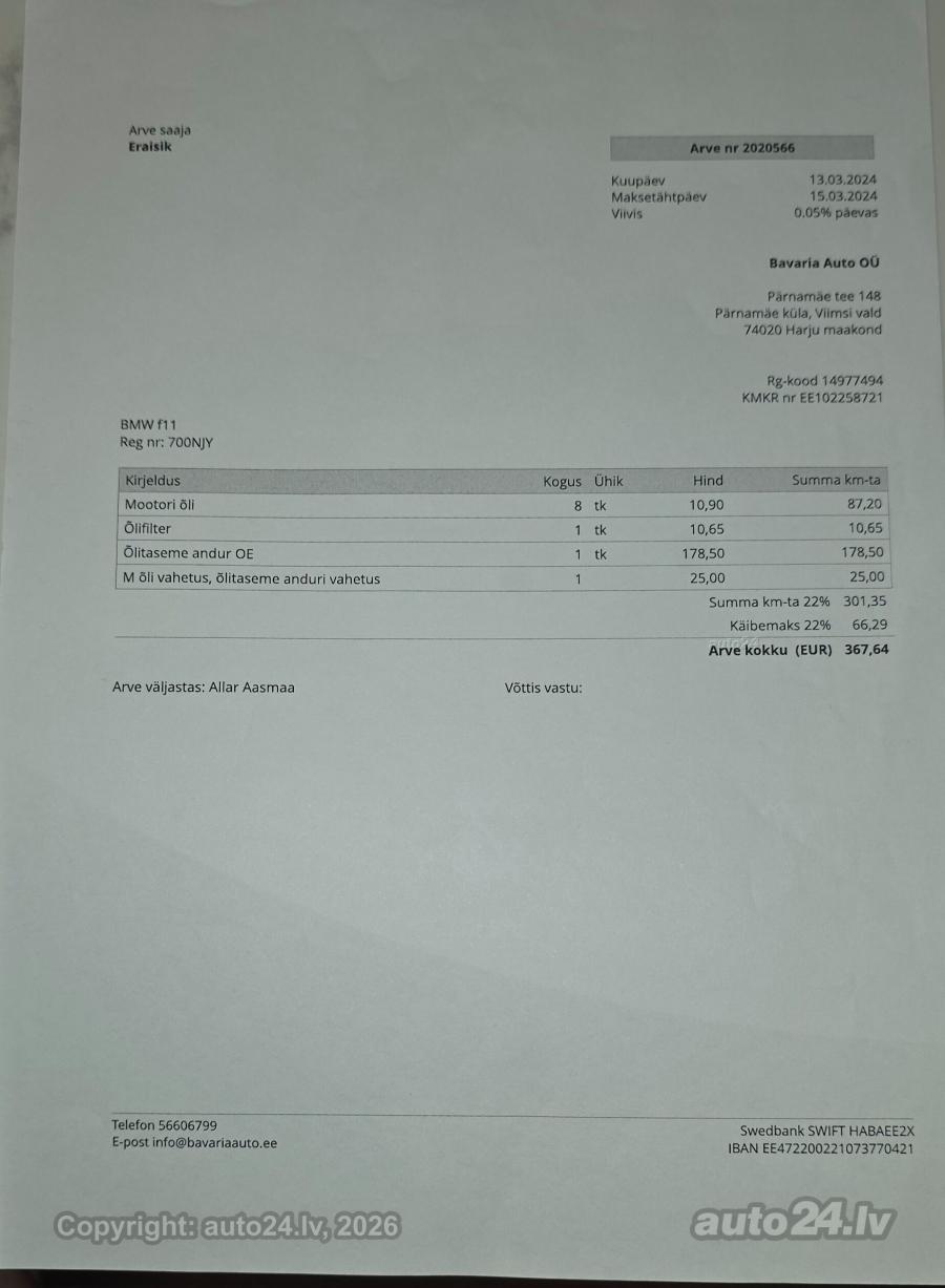 Черный БМВ 5 Серия 2015 в Таллин, объемом двигателя 3.00 л и пробегом 314 тыс. км за 15000 €, фото 30 на AUTOMOTO.COM.LV