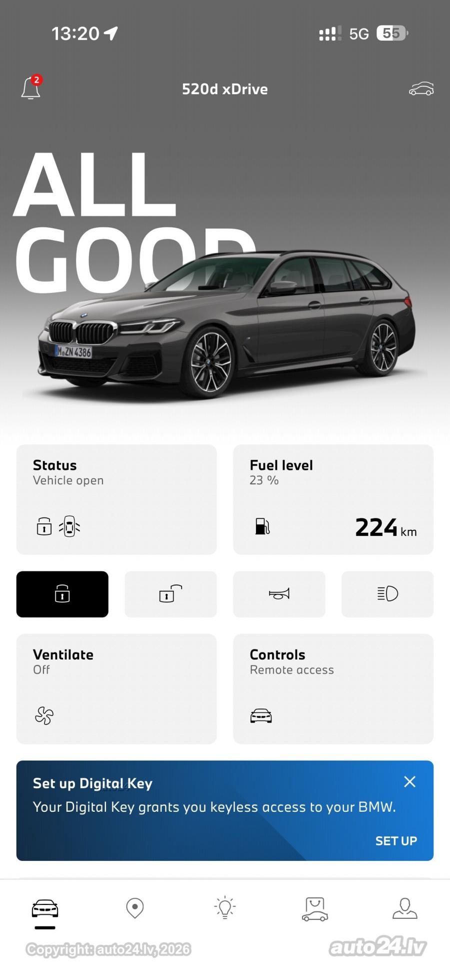 Melns BMW 5 Series 2022 Pērnava, ar dzinēja tilpumu 2.00 L un nobraukumu 192 tūkst. km par 29900 €, foto 26 vietnē AUTOMOTO.COM.LV