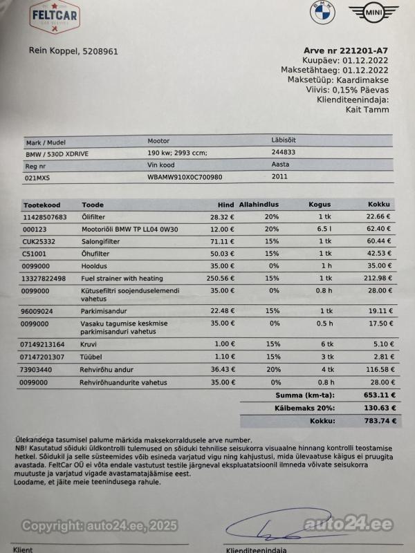Синий БМВ 5 Серия 2011 в Таллин, объемом двигателя 3.00 л и пробегом 270 тыс. км за 11500 €, фото 11 на AUTOMOTO.COM.LV